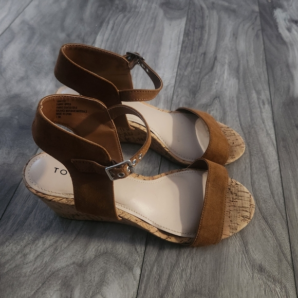 torrid | Shoes | Torrid Cork Wedge Heel Suede Sandals Size 75w | Poshmark